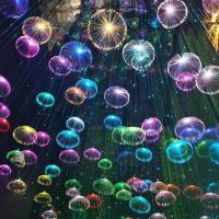 China NO Dimmer Support LED Fiber Optic Jellyfish Lamp for Outdoor Shopping Mall Decoration for sale