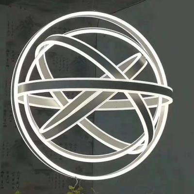 China LED Hotel Lobby Chandelier with Creative Multiple Ring Combination and Nordic Style for sale