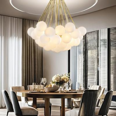 China E27 Bulb Base Nordic INS Restaurant Bubble Ball Glass Pendant for Bedroom Living Room for sale