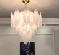 China Hotel Home Decoration Lightings Nordic Light Luxury Crystal Lamp with Milk White Glass for sale