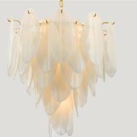 China Middle-Size Projects Lighting Solution Luxury Modern Glass Leaves Chandelier with 2- for sale