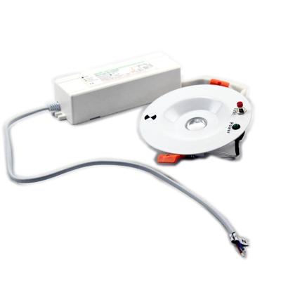 China 220V Red Blue Indicator Indoor Function Aluminum Alloy White 3W LED Emergency Downlight for sale