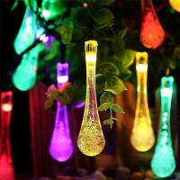 China 5000K Waterdrop Plug-in LED Light String for Courtyard Decor PVC Transparent Wire Colorful Colored Lighting for sale