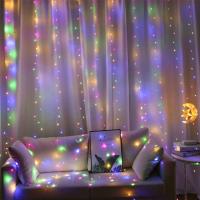 China Eight Function LED Curtain Light String for Christmas Decoration PVC Lamp Body for sale