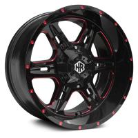 China Black and red wheels for trucks dually rims for sale