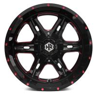 China Black and red wheels for trucks dually rims for sale