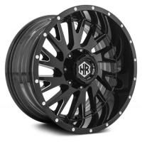 China 20Inch Off road rims black and red wheels for sale