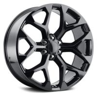 China 22inch Chevy Rims SnowFlake Black Machined Rim for sale