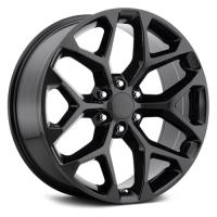 China 22inch Chevy Rims SnowFlake Black Machined Rim for sale