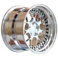 China Deep Dish Chrome Three-piece Wheels Widebody Rims for sale