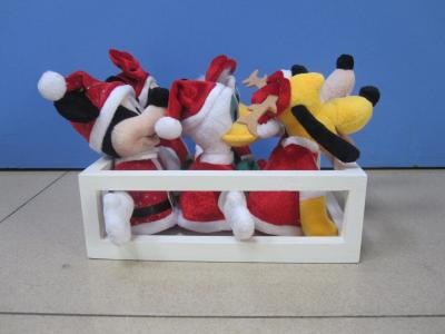 China 4 Inch Disney Plush Keychain Set 10cm Soft Toy Characters in Tray for Christmas Holiday Gifts for sale