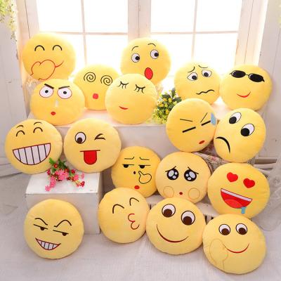 China 32cm Yellow Round Emoji Emoticon Stuffed Cushion Pillow Polyester Home Decoration 22 Styles for sale