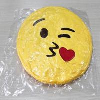 China Yellow Emoji Emoticon Round Stuffed Baby Sleeping Pillow 32cm Polyester for sale