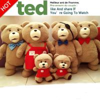 China Lovely Ted Bear Plush Toy 20cm 45cm Red Brown Polyester Soft Stuffed Animal OEM ODM for sale