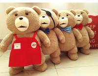 China Lovely Ted Bear Plush Toy 20cm 45cm Red Brown Polyester Soft Stuffed Animal OEM ODM for sale