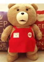 China Lovely Ted Bear Plush Toy 20cm 45cm Red Brown Polyester Soft Stuffed Animal OEM ODM for sale