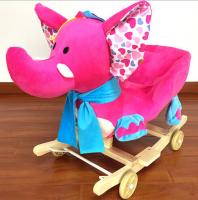 China Eco Friendly Plush Elephant Baby Rocking Chair Toy 60x33x55cm with Music SGS ITS Certified for sale
