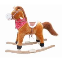 China Children Rocking Horse Toy 73cm Sound Moving Mouth Tail LED Light Plush for sale