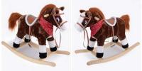 China Wooden Frame Rocking Horse with Sound Motion and LED Light for Kids 73cm for sale