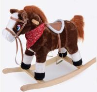 China Wooden Frame Rocking Horse with Sound Motion and LED Light for Kids 73cm for sale