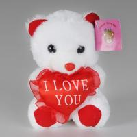 China Custom OEM 30cm Soft Plush Teddy Bear with Red Heart for Valentine's Day Gifts for sale