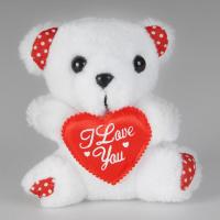 China Custom OEM 30cm Soft Plush Teddy Bear with Red Heart for Valentine's Day Gifts for sale