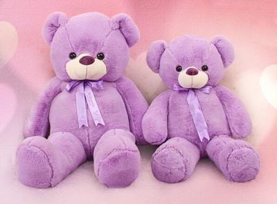China Purple 100cm Large Teddy Bear Jumbo Stuffed Animal Plush Toy OEM Custom Logo for sale