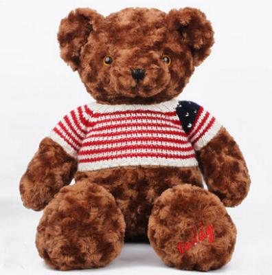China Custom OEM 30cm Brown Teddy Bear Plush Toy Personalized Logo Stuffed Animal for sale