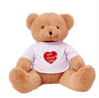 China 30cm Brown Teddy Bear Stuffed Animal Plush Toy with T Shirt for Promotion Gifts CE EN71 for sale