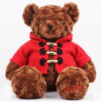 China CE 30cm Stuffed Animal Toys Brown Teddy Bear Customized With Coat for sale