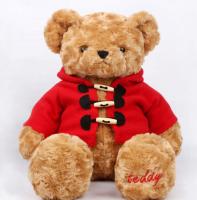 China CE 30cm Stuffed Animal Toys Brown Teddy Bear Customized With Coat for sale