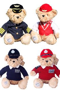 China 8 Inch Stuffed Animal Pilot Teddy Bear Plush Toy with Uniform for Promotion Gift OEM for sale