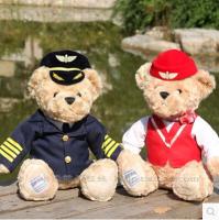 China 8 Inch Stuffed Animal Pilot Teddy Bear Plush Toy with Uniform for Promotion Gift OEM for sale
