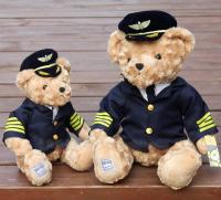 China 8 Inch Stuffed Animal Pilot Teddy Bear Plush Toy with Uniform for Promotion Gift OEM for sale