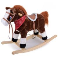 China Children Rocking Horse Toy 73cm Sound Moving Mouth Tail LED Light Plush for sale