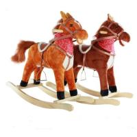 China Children Rocking Horse Toy 73cm Sound Moving Mouth Tail LED Light Plush for sale