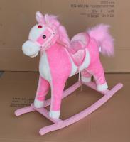 China Plush Rocking Horse with Sound and Moving Mouth Tail for Kids 75x28x65cm for sale