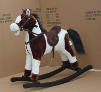 China Plush Rocking Horse with Sound and Moving Mouth Tail for Kids 75x28x65cm for sale