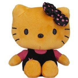 China 20cm Orange Hello Kitty Plush Toy Soft Stuffed Doll for Collection Gift OEM for sale