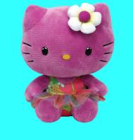 China 20cm Orange Hello Kitty Plush Toy Soft Stuffed Doll for Collection Gift OEM for sale