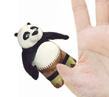China 4 Inch Kung Fu Panda Plush Finger Puppet Kids Toy 10cm Soft Fabric for sale