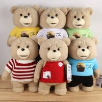 China Lovely Ted Bear Plush Toy 20cm 45cm Red Brown Polyester Soft Stuffed Animal OEM ODM for sale