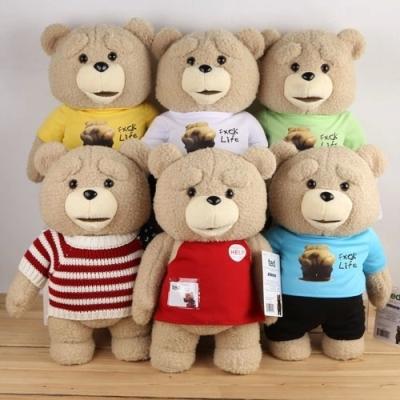 China Lovely Ted Bear Plush Toy 20cm 45cm Red Brown Polyester Soft Stuffed Animal OEM ODM for sale