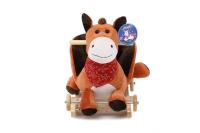 China Brown Moose Plush Rocking Animal Chair for Baby Ride on Playing 60x33x55cm for sale