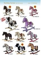 China Plush Rocking Horse 75x28x65cm Cute Baby Ride On Toy with Music OEM Custom for sale