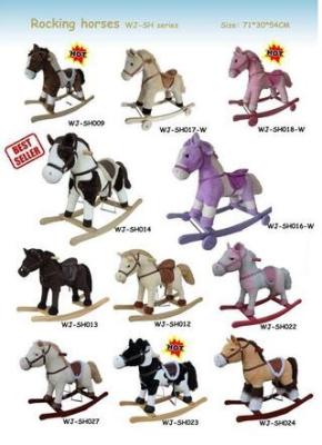 China Plush Rocking Horse 75x28x65cm Cute Baby Ride On Toy with Music OEM Custom for sale
