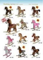 China Plush Rocking Horse 75x28x65cm Cute Baby Ride On Toy with Music OEM Custom for sale
