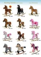 China Plush Rocking Horse 75x28x65cm Cute Baby Ride On Toy with Music OEM Custom for sale