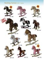 China Plush Rocking Horse 75x28x65cm Cute Baby Ride On Toy with Music OEM Custom for sale