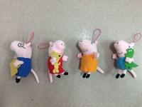 China Peppa Pig Plush Toy Keychain 10cm Polyester Stuffed Animal for Promotion Gifts for sale